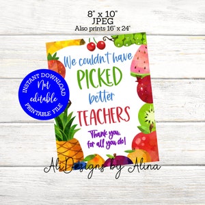 We Couldn't Have Picked Better Teachers, PRINTABLE Sign, Sunshine Cart ...