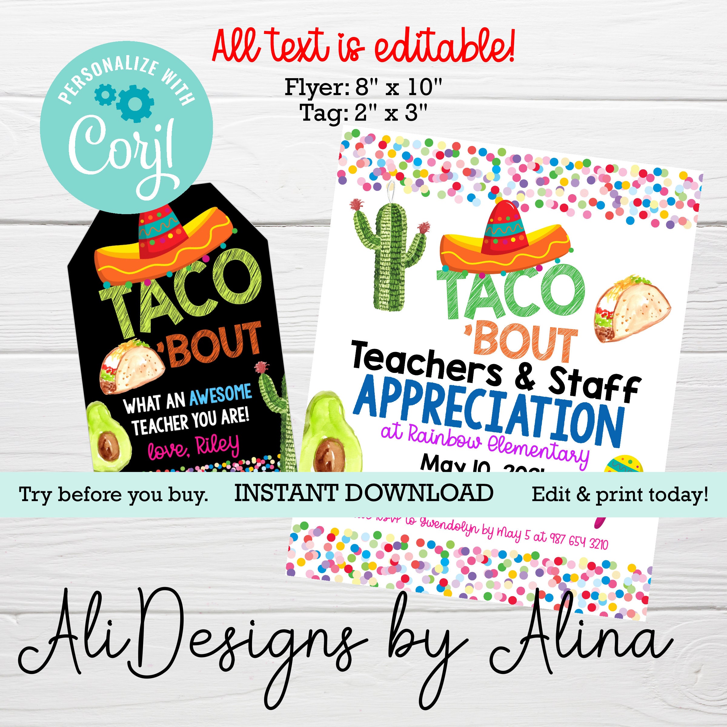 Teacher & Staff Appreciation Week, EDITABLE Bundle, Itinerary of Events ...