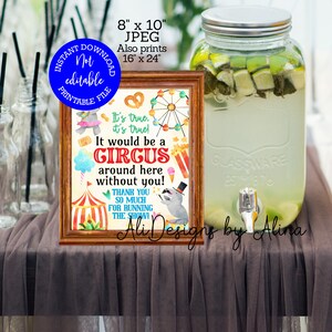 Circus Around Here Without You PRINTABLE Sign, Teacher Staff ...