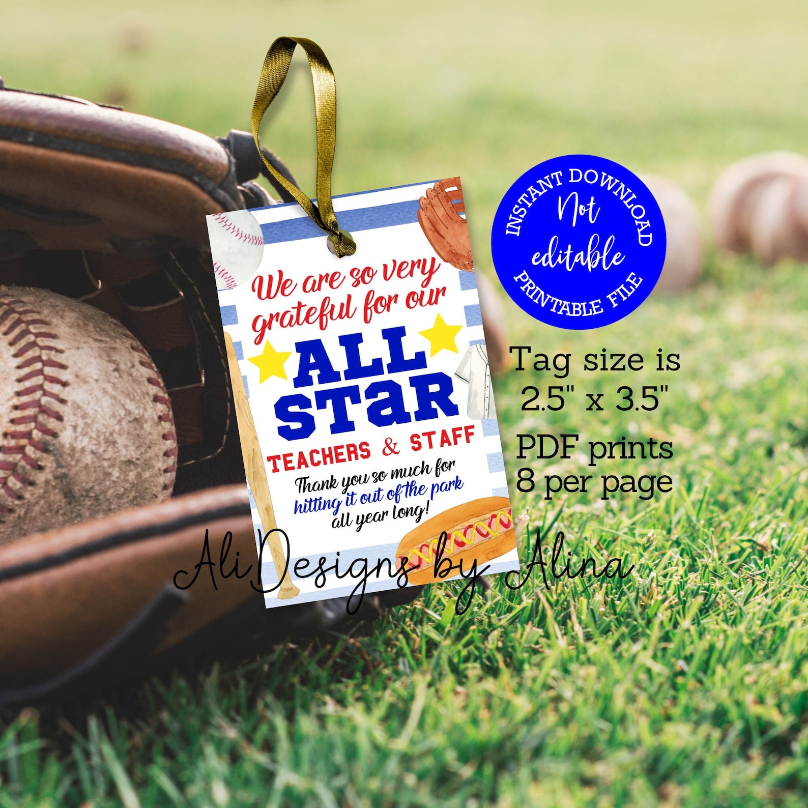 All Star Teachers and Staff, Appreciation Tags, Instant Download ...