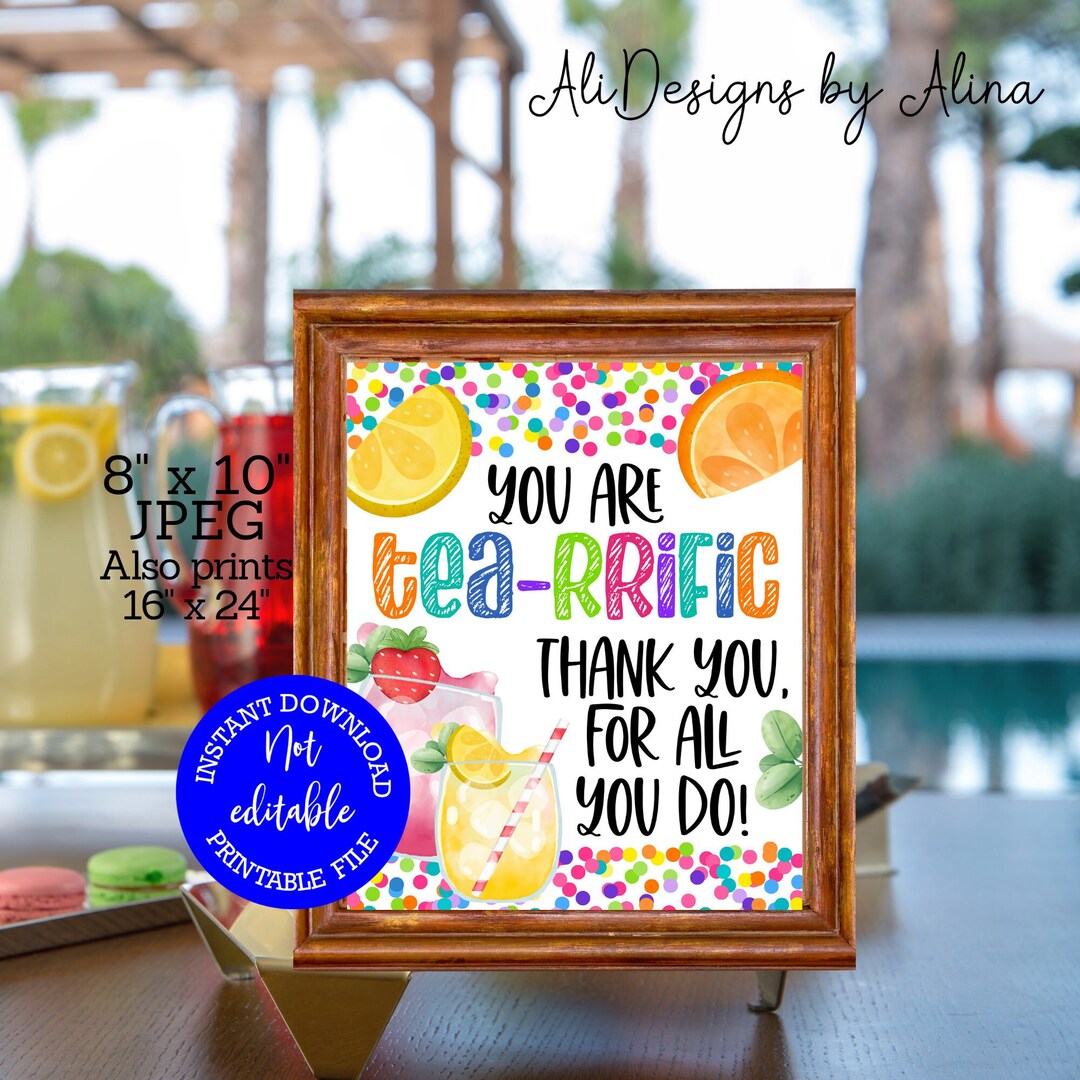 Iced Tea Appreciation Sign, Teacher Week, School PTA PTO Luncheon Ideas ...