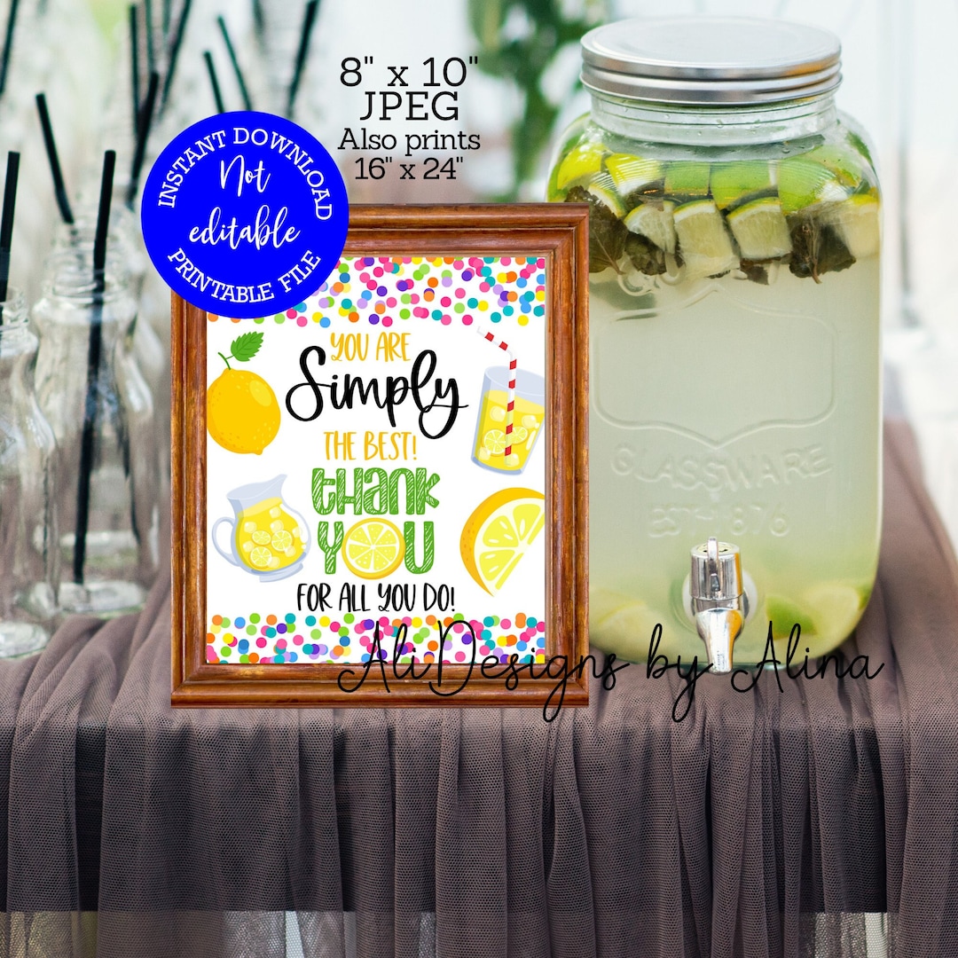 Lemonade Appreciation Sign, Teacher Appreciation Week, Lemonade Bar ...