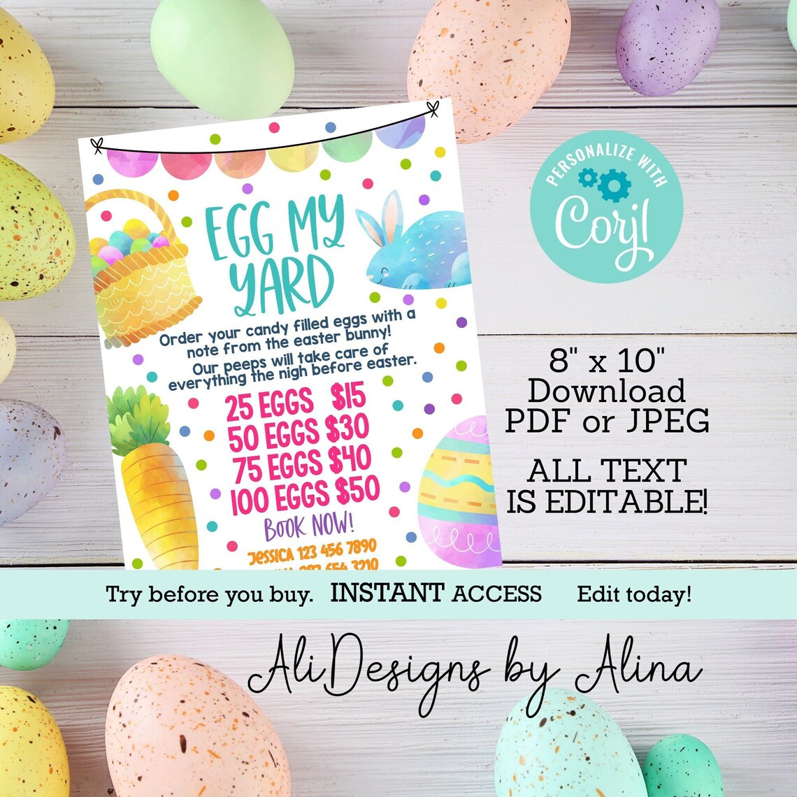 Egg My Yard Flyer, EDITABLE Template, Printable Poster, PTA PTO, Easter ...