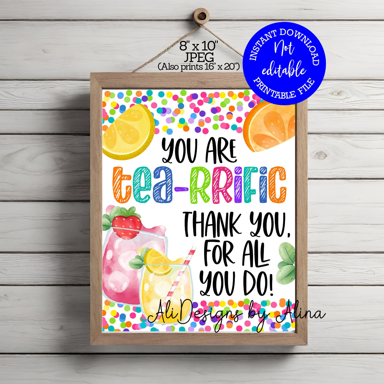 Iced Tea Appreciation Sign, Teacher Week, School PTA PTO Luncheon Ideas ...