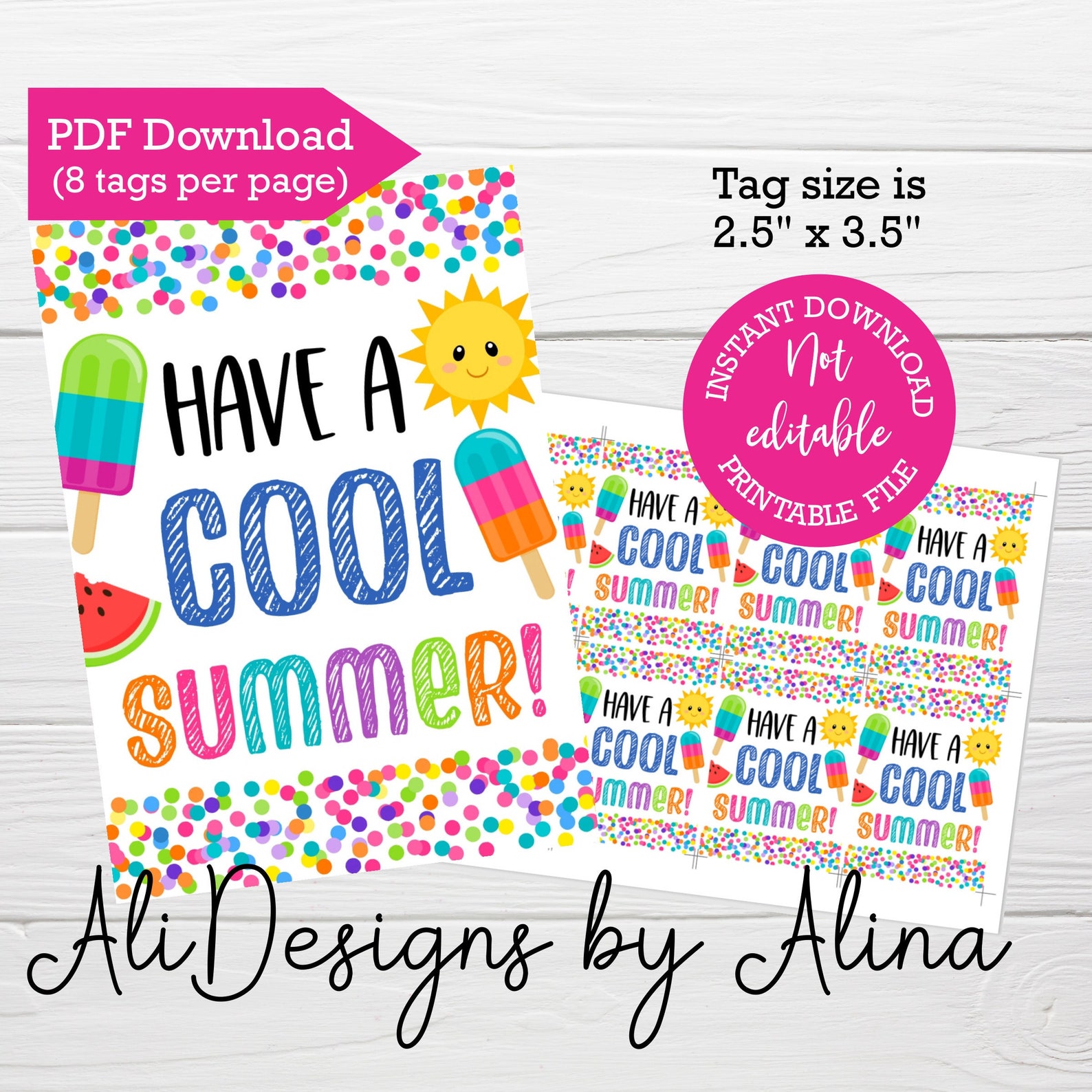 Have a Cool Summer PRINTABLE Favor Tags Instant Download - Etsy