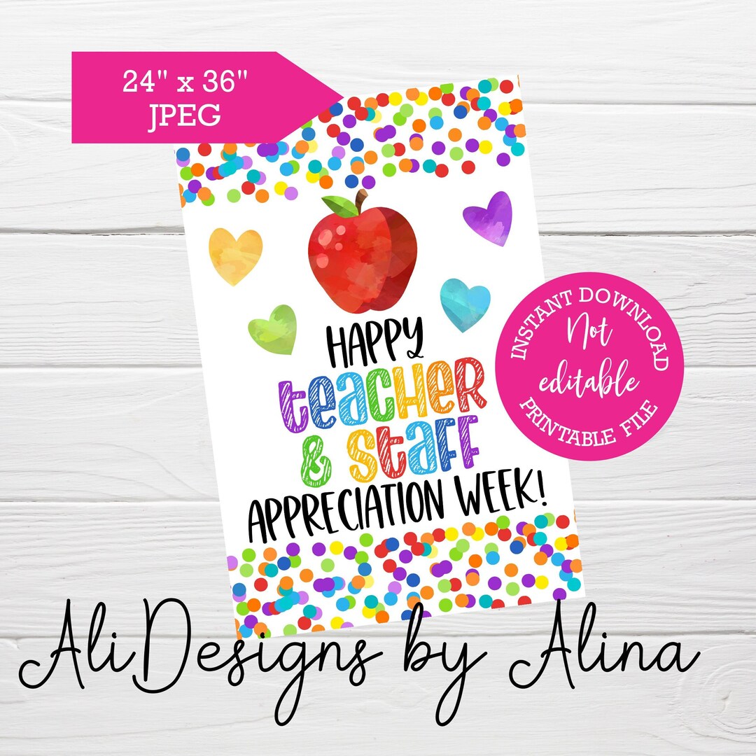 Happy Teacher and Staff Appreciation Week Printable Poster - Etsy