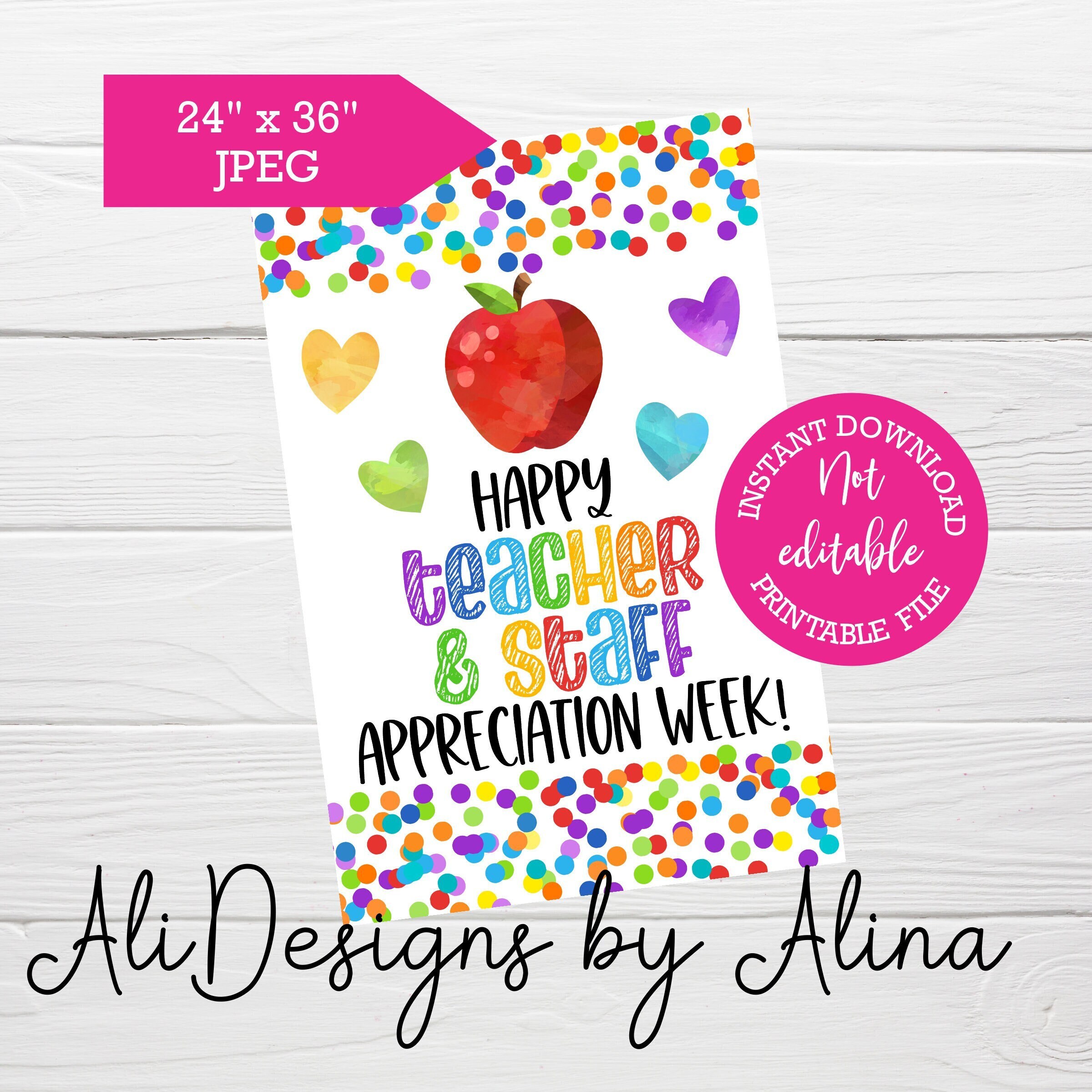Happy Teacher and Staff Appreciation Week Printable Poster, INSTANT ...