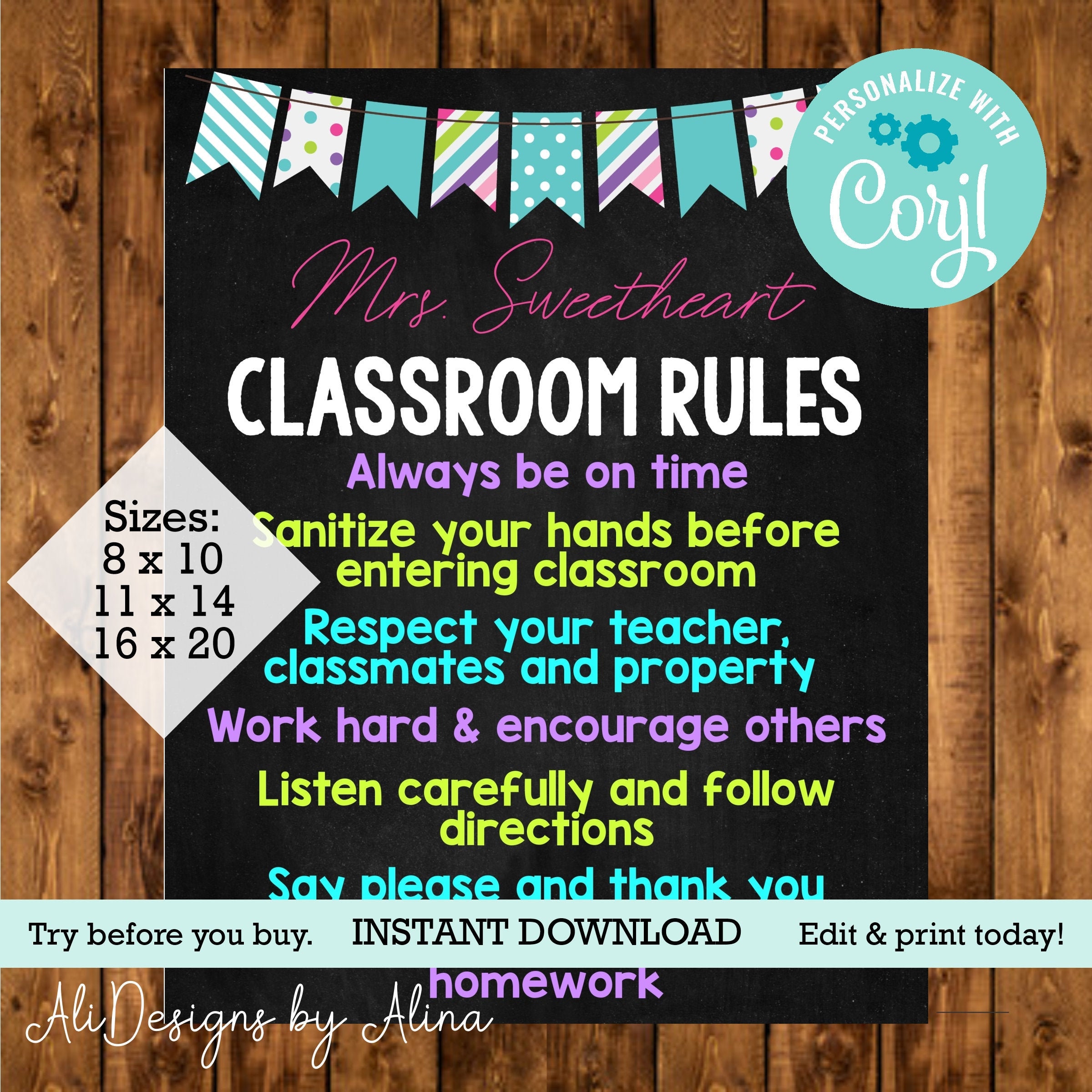 School Rules Poster Templates