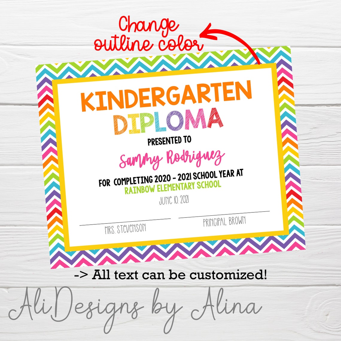 Printable Diploma, EDITABLE Template, Certificate of Achievement ...