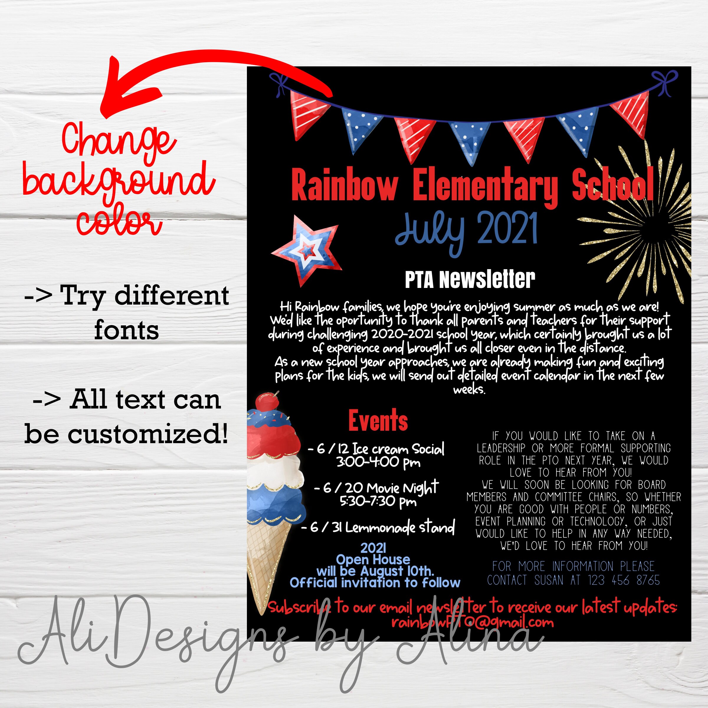 July Newsletter, EDITABLE Template, Printable School Flyer, Itinerary ...