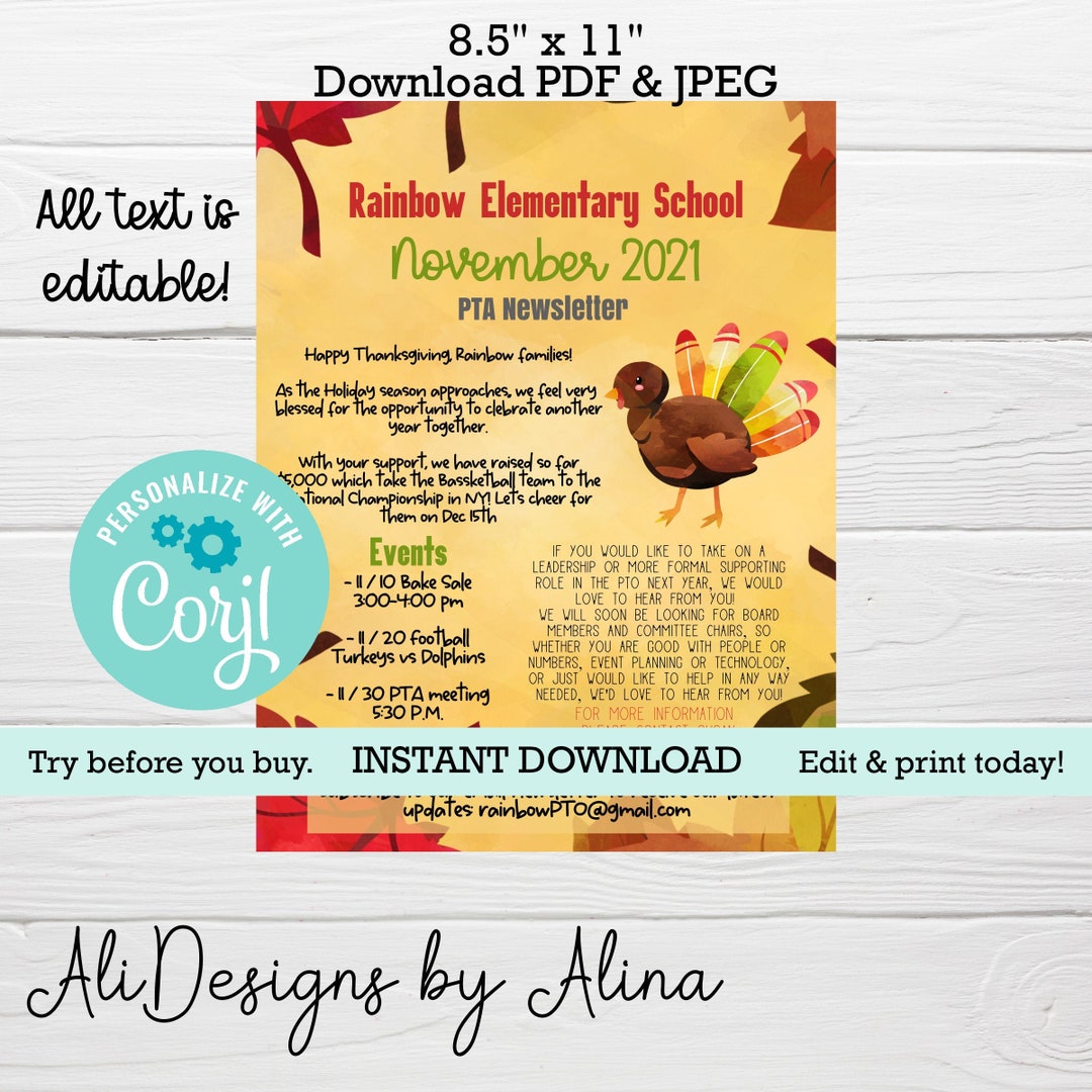 November Newsletter, Thanksgiving Flyer, Communication Board, Upcoming ...