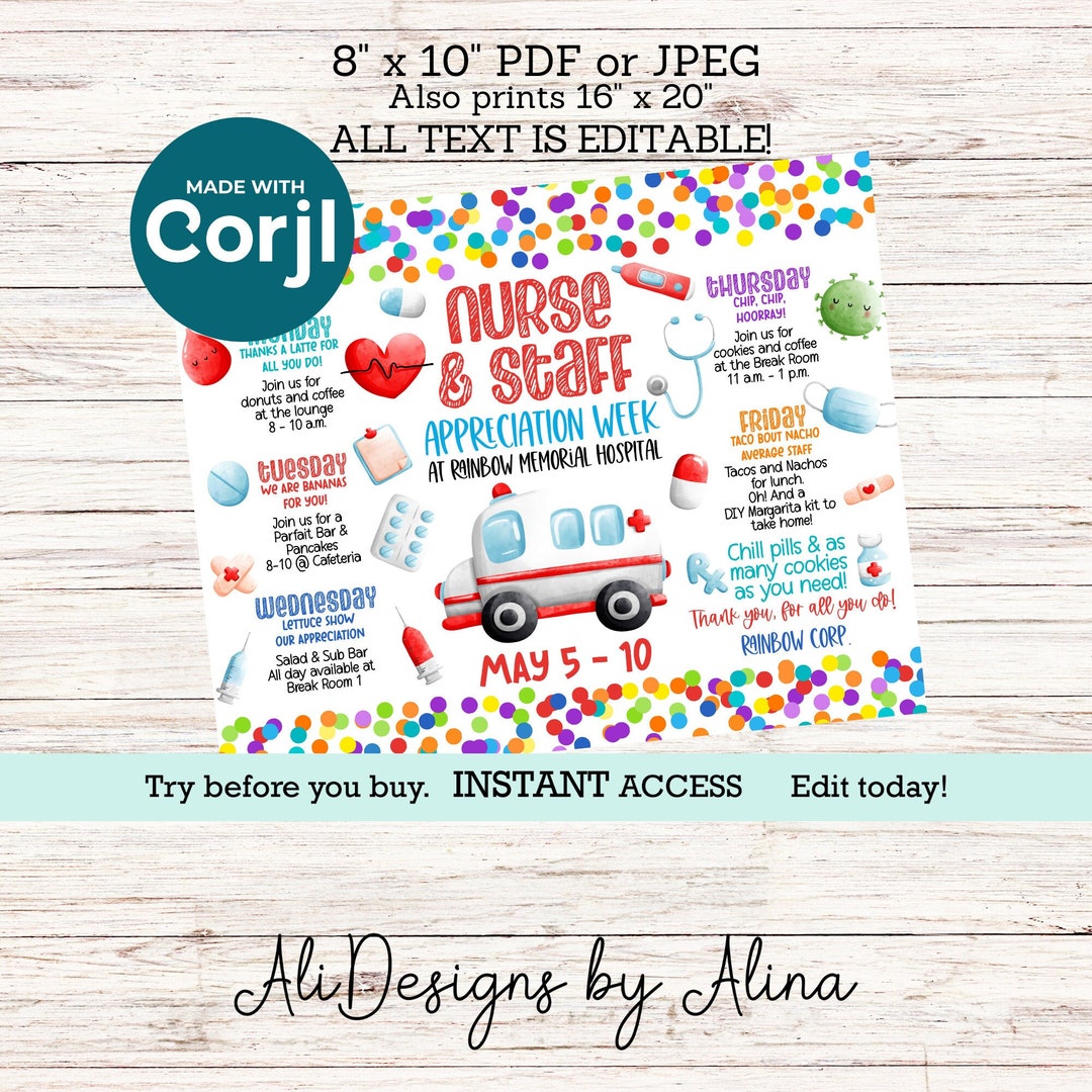 National Nurses Week Calendar of Events, Nurse & Medical Staff ...