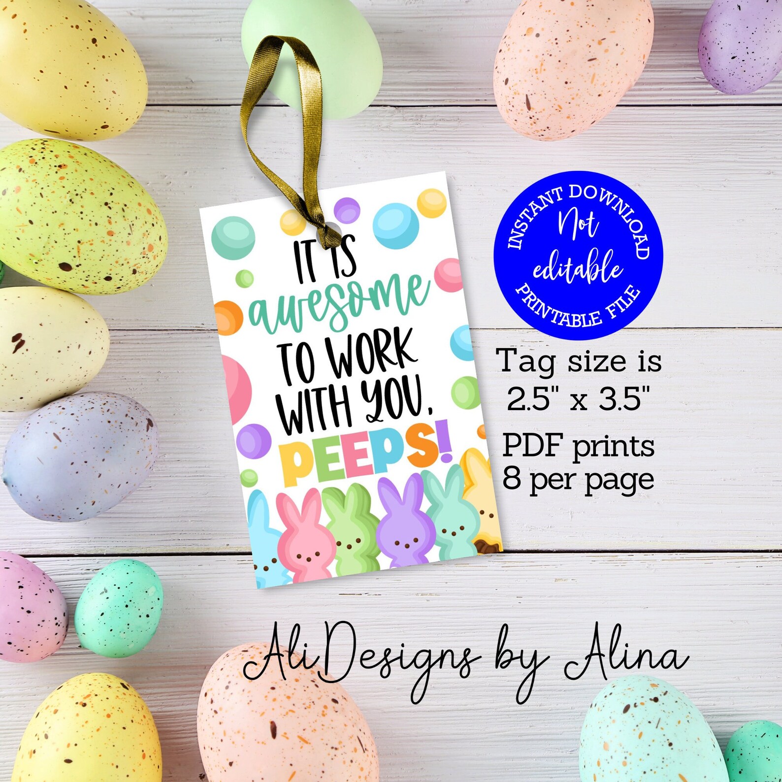 Easter Tags for Coworkers, It is Awesome to Work With You PEEPS ...