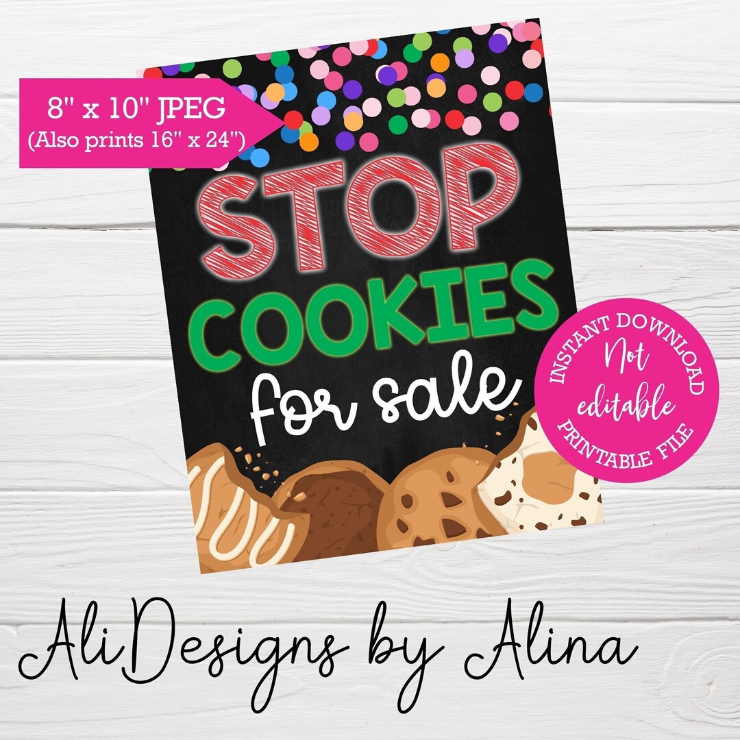 Stop for Cookies Sign Girl Scout Cookie Sale 2024 Cookie - Etsy