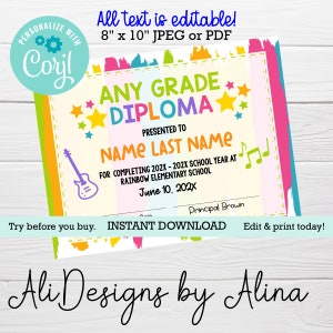 Graduation Bundle, EDITABLE Templates, Digital Invitation, Commencement ...