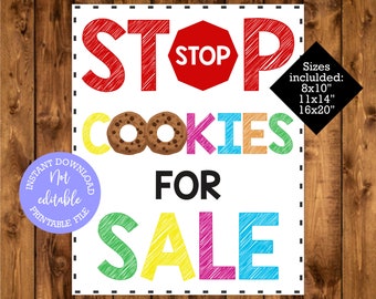 Cookie Booth Sign A Balanced Diet is a Cookie in Each Hand - Etsy
