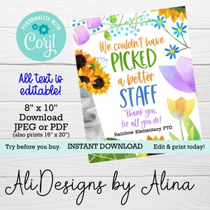 Flowers Theme Teacher Appreciation Week Bundle, PTA PTO Event ...