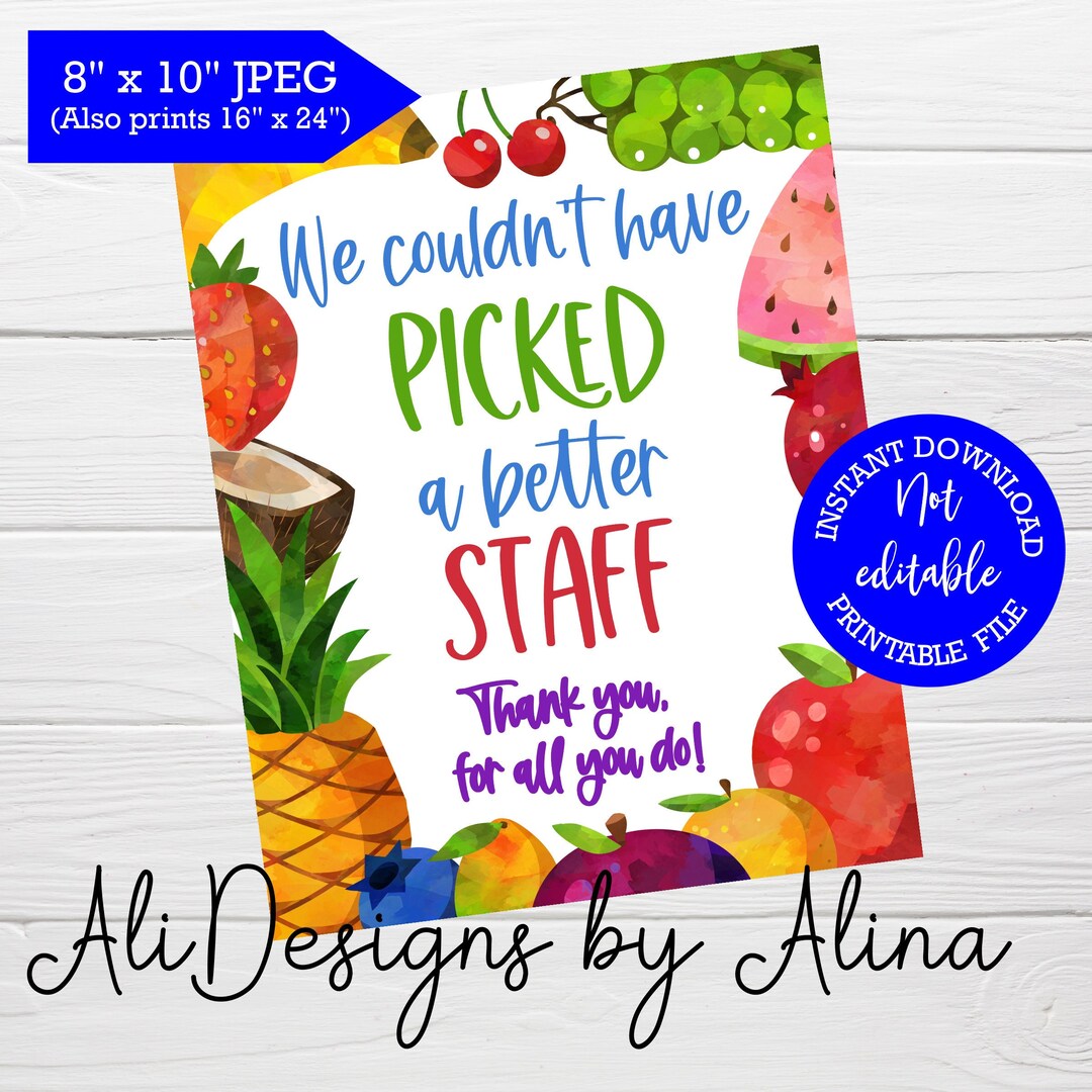 Staff Appreciation Sign, INSTANT Download, Morale Booster Ideas ...