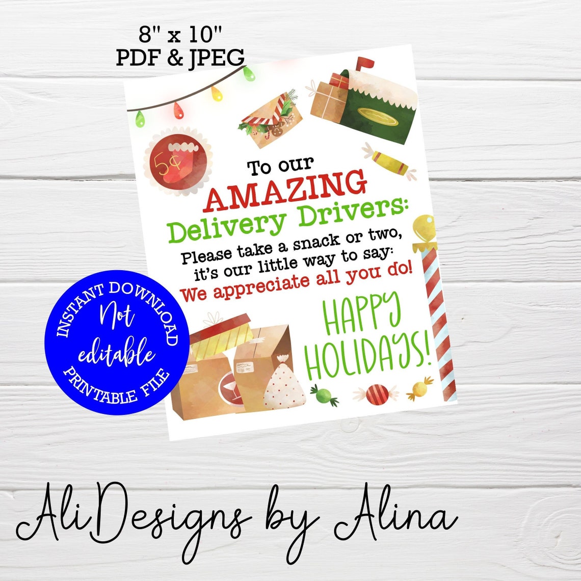 PRINTABLE Sign for Delivery Drivers, Please Take a Snack Sign, INSTANT ...