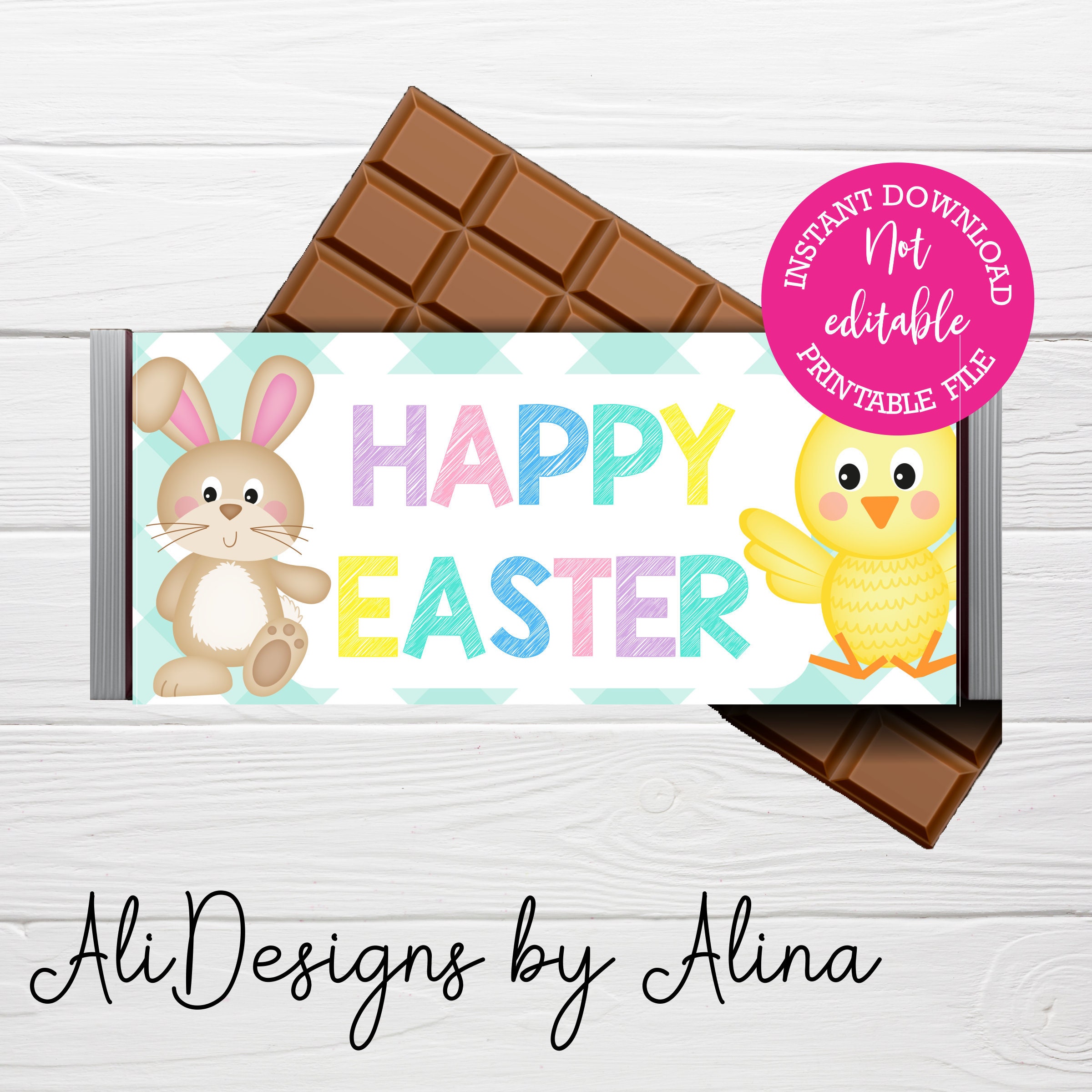 Happy Easter Printable Chocolate Wrapper INSTANT DOWNLOAD - Etsy Australia
