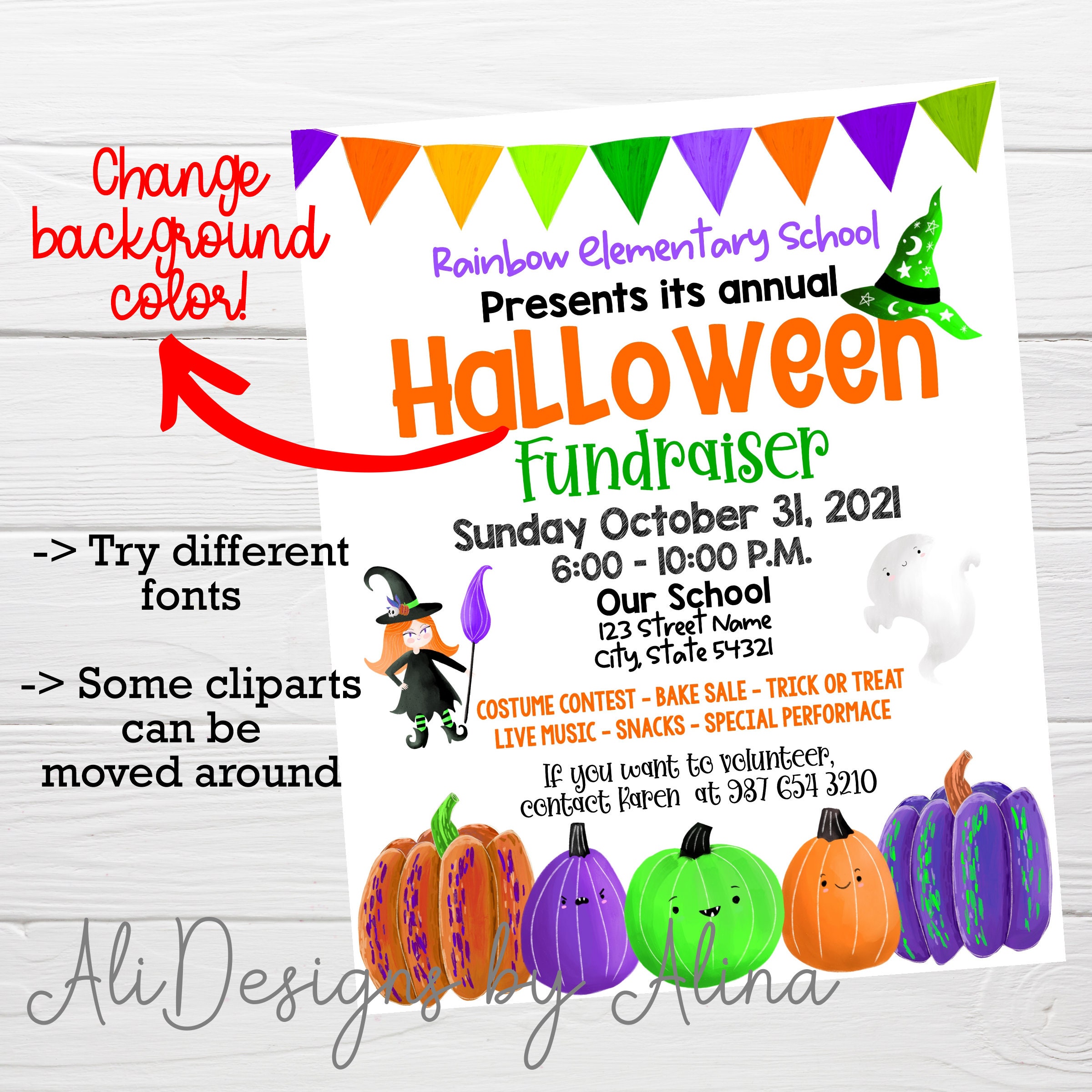 Halloween Fundraiser Flyer EDITABLE Template Halloween Movie - Etsy