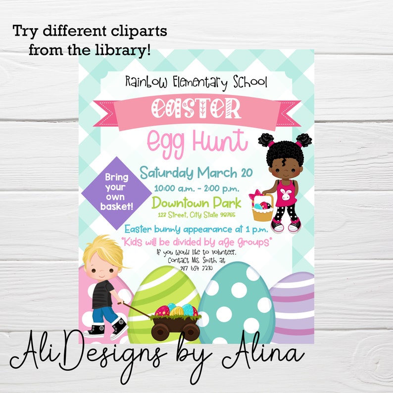 Easter egg Hunt EDITABLE flyer template printable take home | Etsy