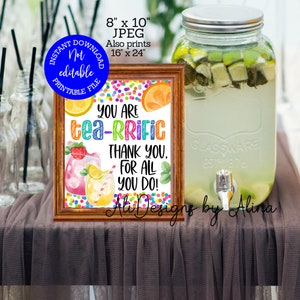 Iced Tea Appreciation Sign, Teacher Week, School PTA PTO Luncheon Ideas ...