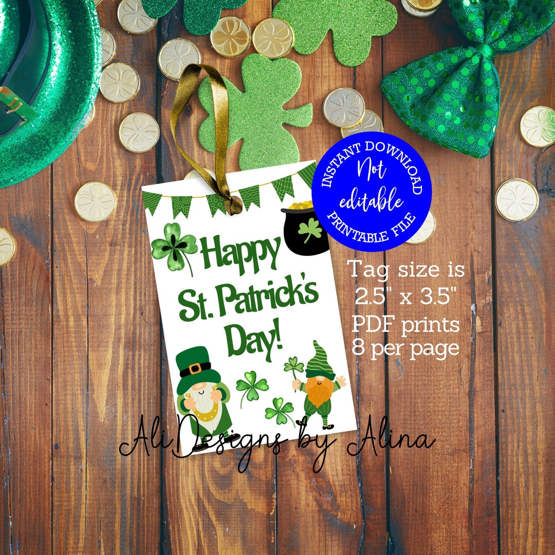 Happy St. Patricks Day PRINTABLE Tags Instant Download, Team ...