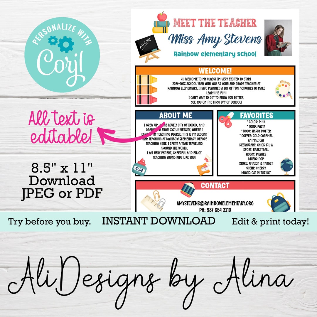 EDITABLE Meet the Teacher, All About Me, Parent Teacher Newsletter ...