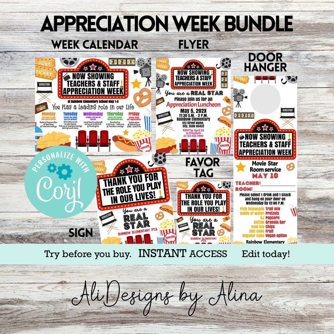 Movies Theme, Hollywood Stars Teachers Staff Appreciation Week ...