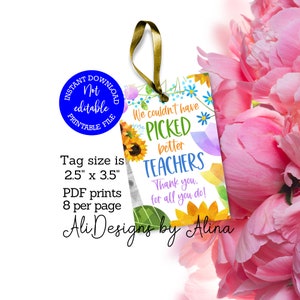 We Couldn't Have Picked Better Teachers, Appreciation PRINTABLE Tags ...