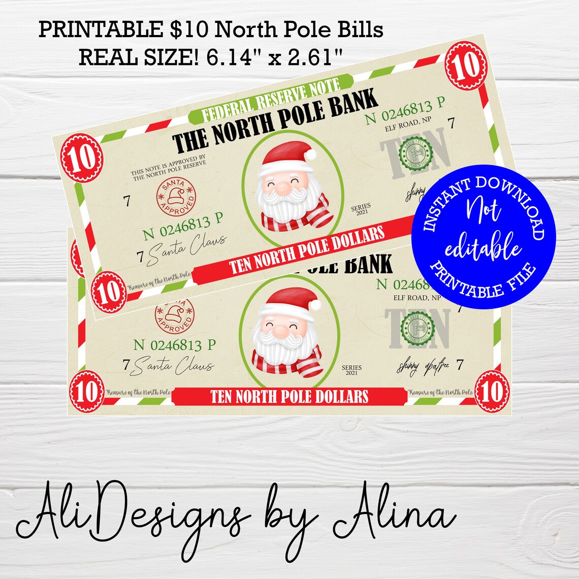 Christmas Play Money, North Pole Dollars, Santa Bucks (digital Download ...