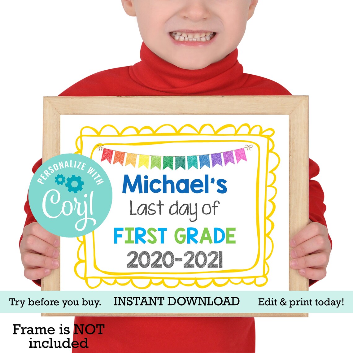 Last day of school printable sign EDITABLE template | Etsy