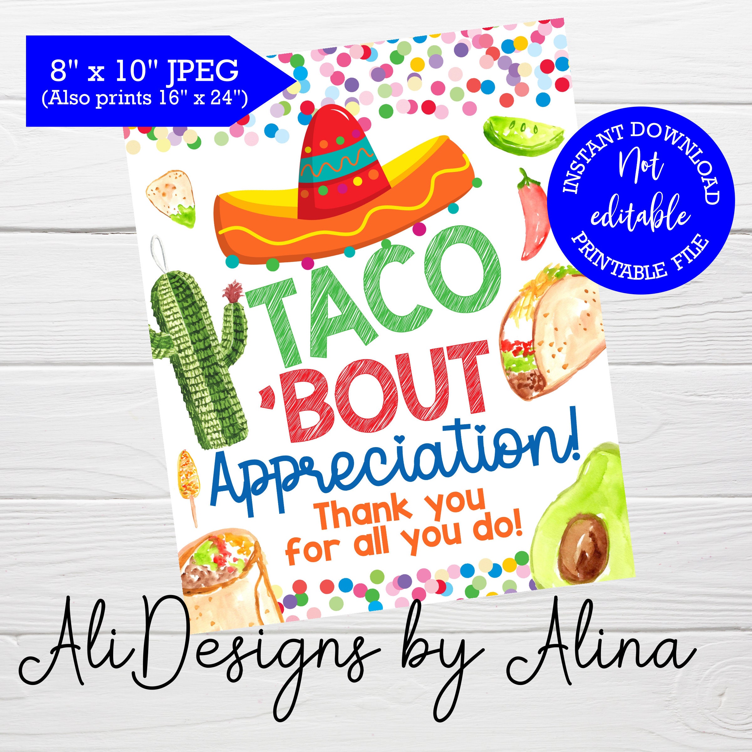 Appreciation Signs Bundle, Teacher Week, Holy Guacamole, Nacho Average ...