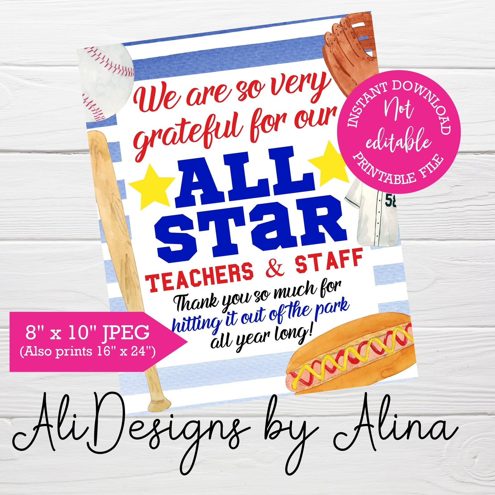 Teacher and Staff Appreciation Sign INSTANT Download Sign - Etsy