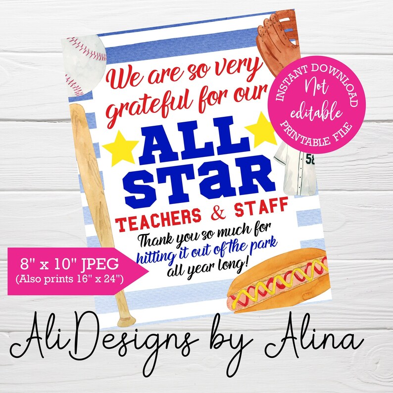 Teacher and Staff Appreciation Sign INSTANT Download Sign - Etsy