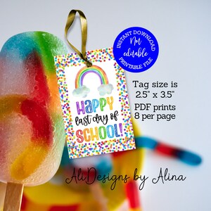 Happy Last Day of School, PRINTABLE Favor Tags, Instant Download, End ...