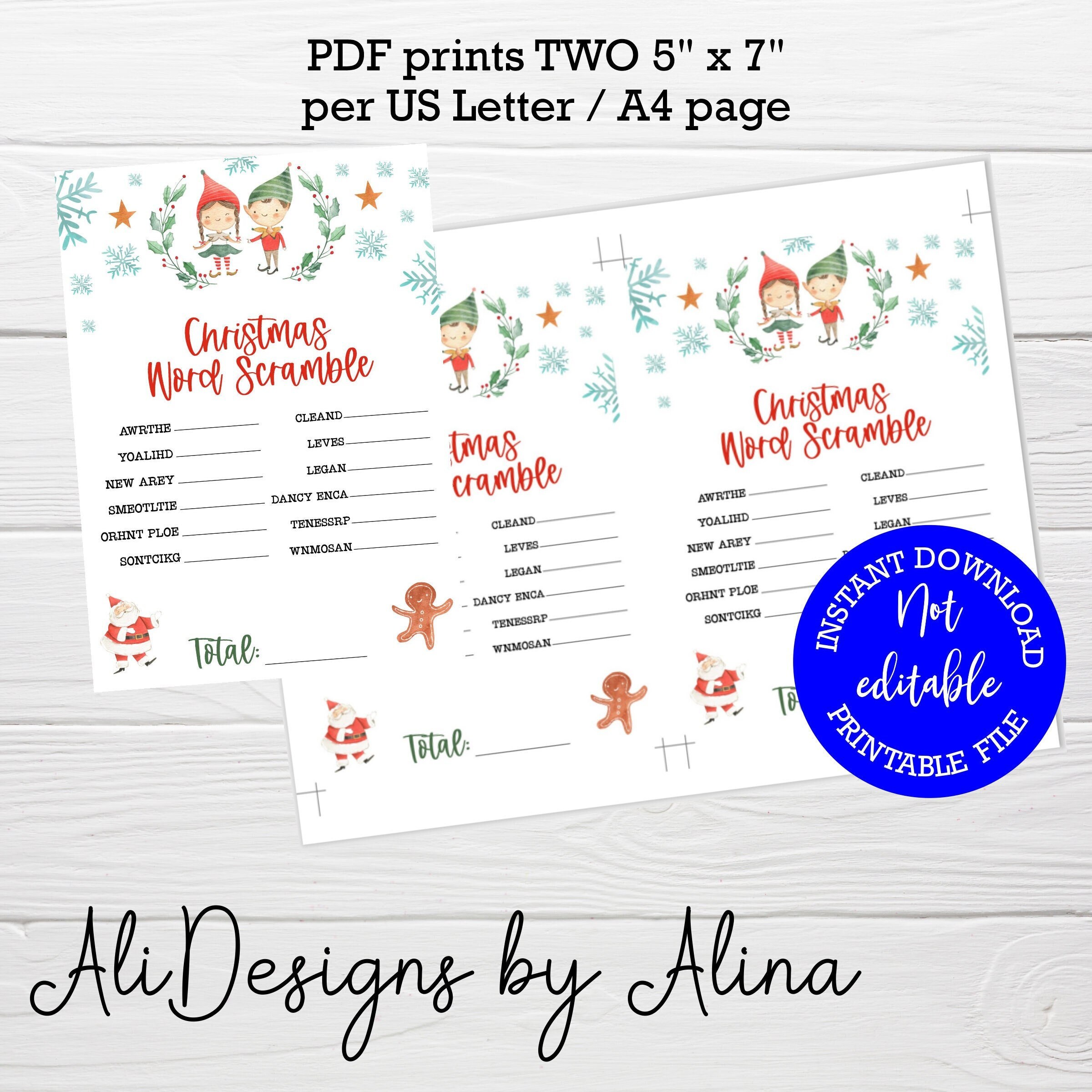 Word Scramble Printable Game Christmas Games INSTANT Etsy word-scramble-printable-game-christmas-games-instant-etsy