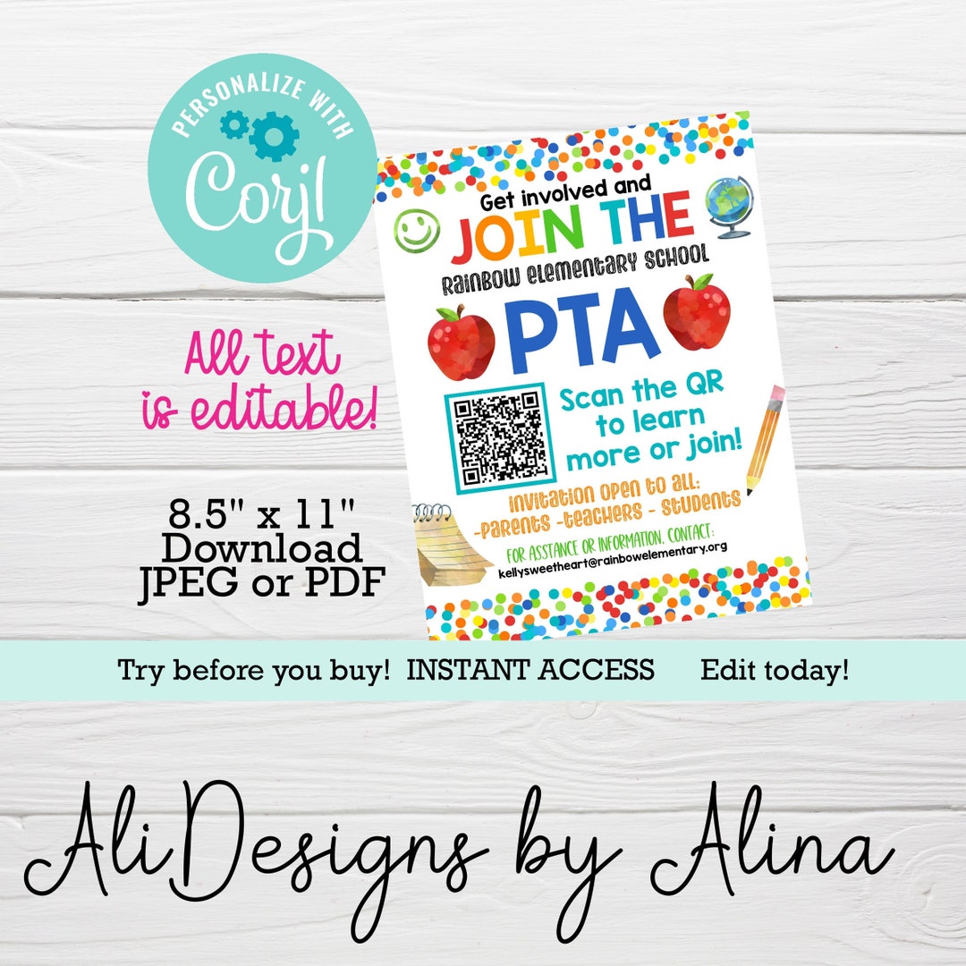 We Need You Flyer, Join the PTO PTA Flyer Template With QR Code ...