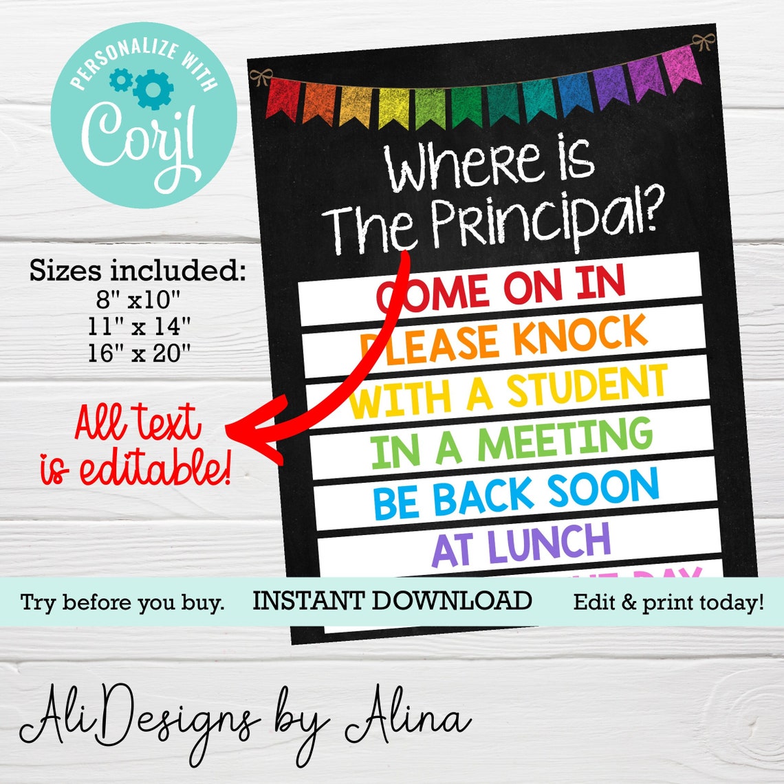 Editable Office Door Sign: Classroom Decor (digital Download) - Etsy
