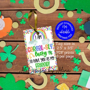 Cerealsly Lucky to Have You as a Friend PRINTABLE Tags, Instant ...
