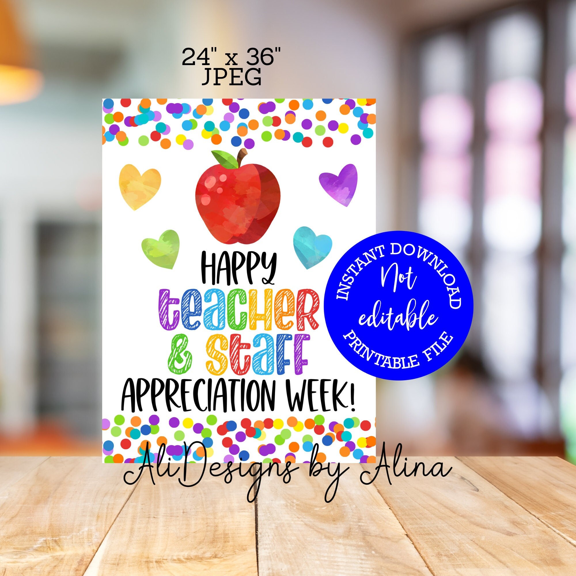 Happy Teacher and Staff Appreciation Week Printable Poster, INSTANT ...