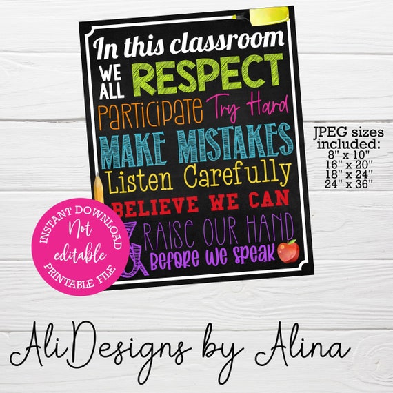Classroom Respect Sign