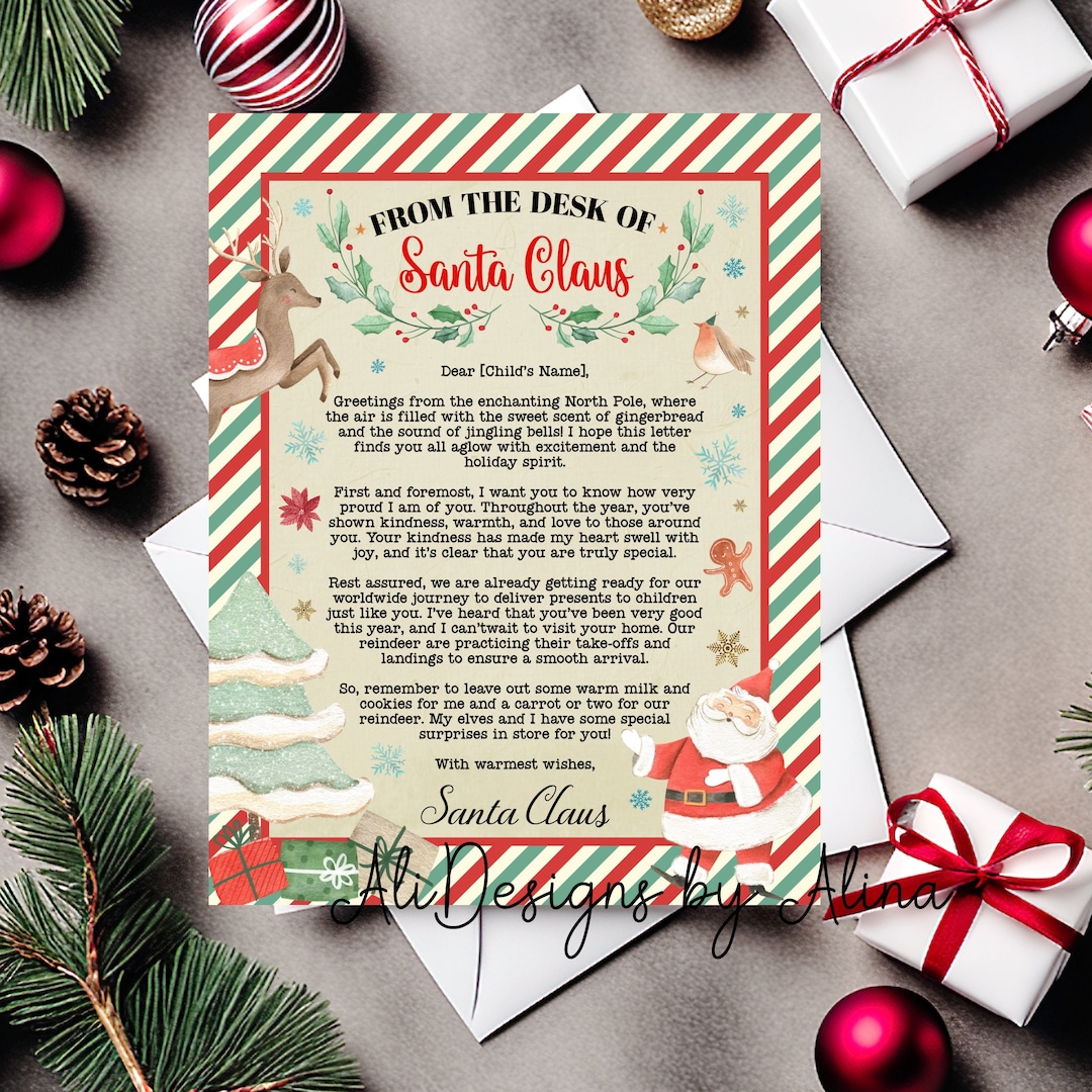 Official Letter From Santa Claus EDITABLE, North Pole Mail ...