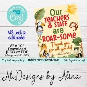 Safari Teacher Appreciation Week Calendar Zoo Without You EDITABLE ...