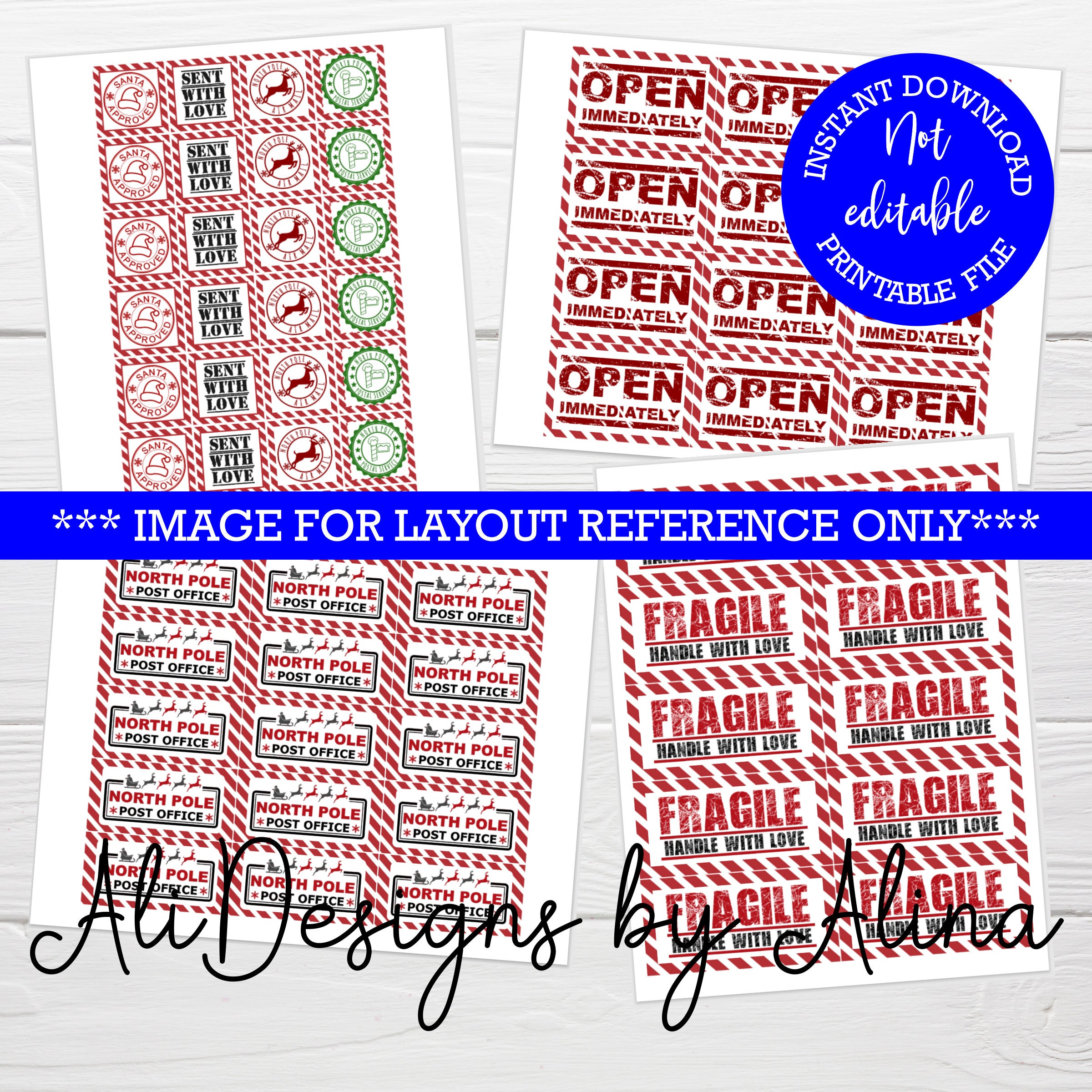 Mail From North Pole INSTANT Download PRINTABLE Stickers | Etsy