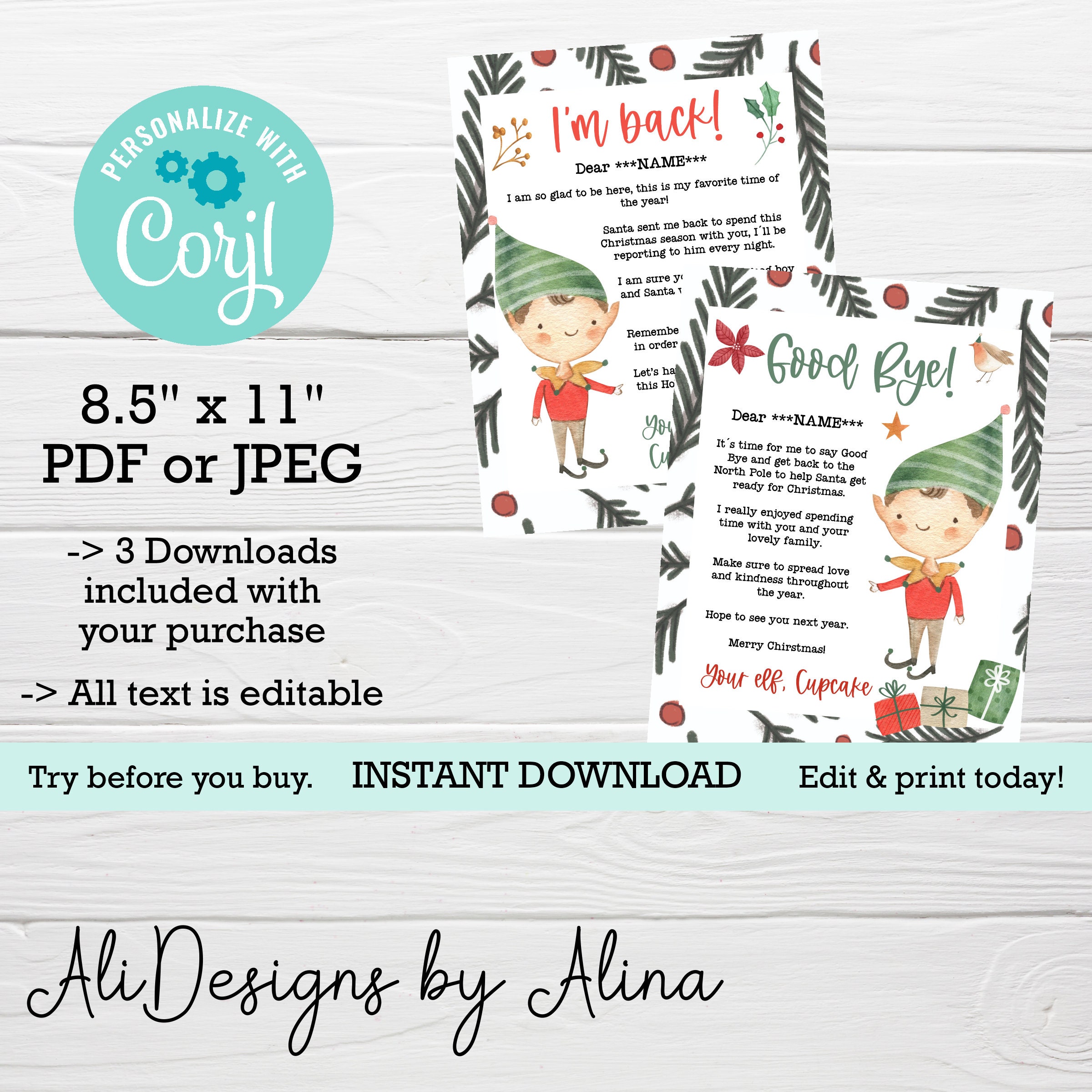 Boy Elf Printable Kit, Adoption Certificate, Report Card (EDITABLE ...