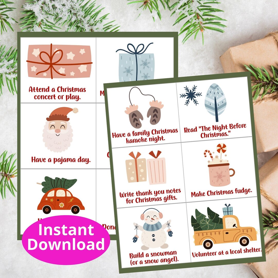 Christmas Advent Calendar Activities for Kids, Printable Countdown ...