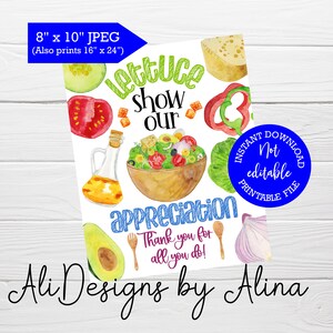 Appreciation Signs PRINTABLE Bundle, Teacher Appreciation Employee ...