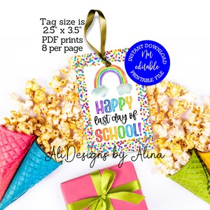Happy Last Day of School, PRINTABLE Favor Tags, Instant Download, End ...